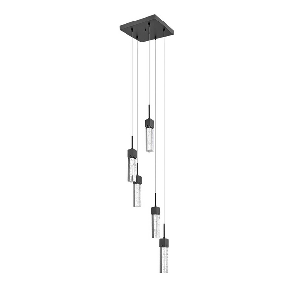 Pixi 5-Light Illuminated Glass Cube Pendant - HOMEnhancements